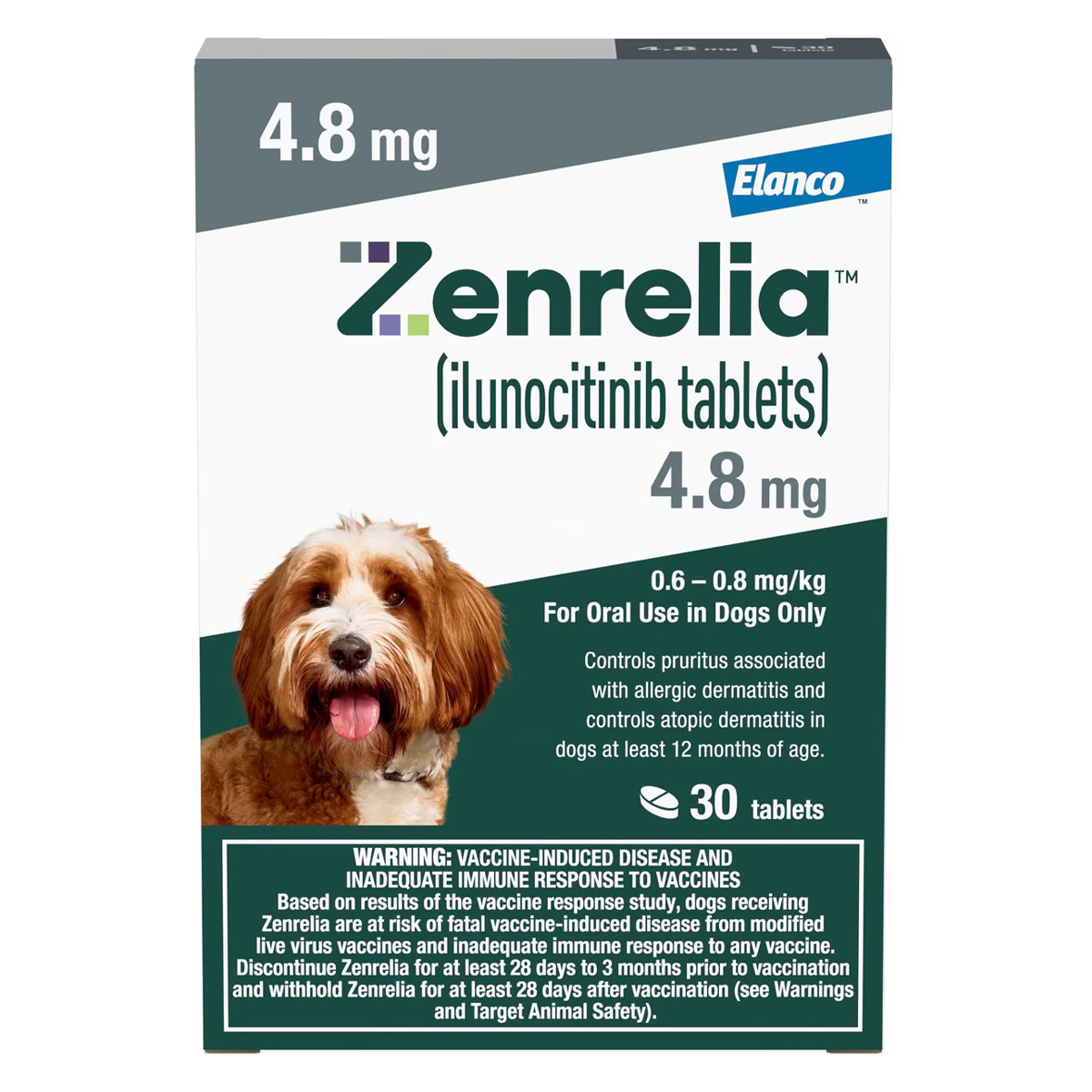 Zenrelia (ilunocitinib tablets) for Dogs, 4.8mg, 30 Count | PetPawsRx